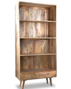 Mango Wood Bookcases | Solid Dark Wooden Bookshelf | Dakota | Reclaimed