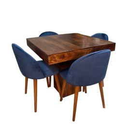 Dakota 90cm Cube Dining Table & 4 Zena Dining Chairs