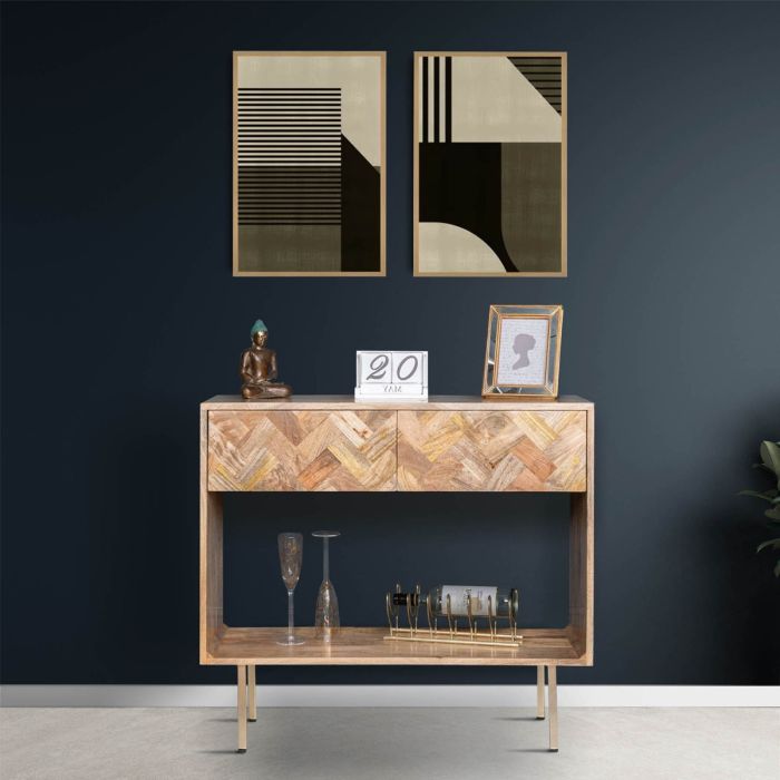 Block Light Mango Console Table