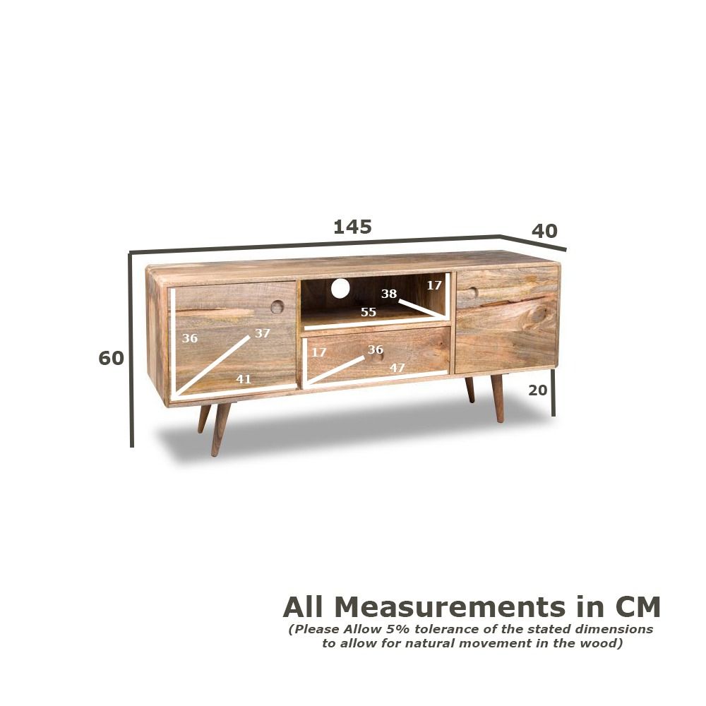 Vintage Mango 145cm Media Unit - In Stock